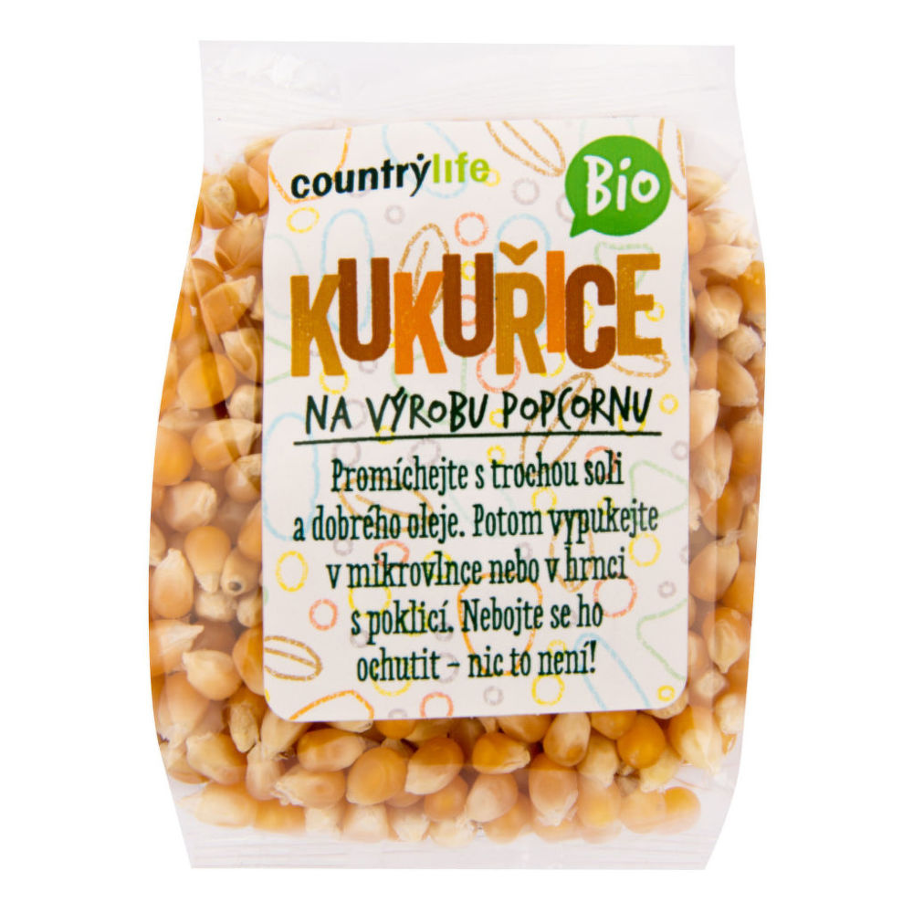 BIO kukuřice na výrobu popcornu 200g Country Life